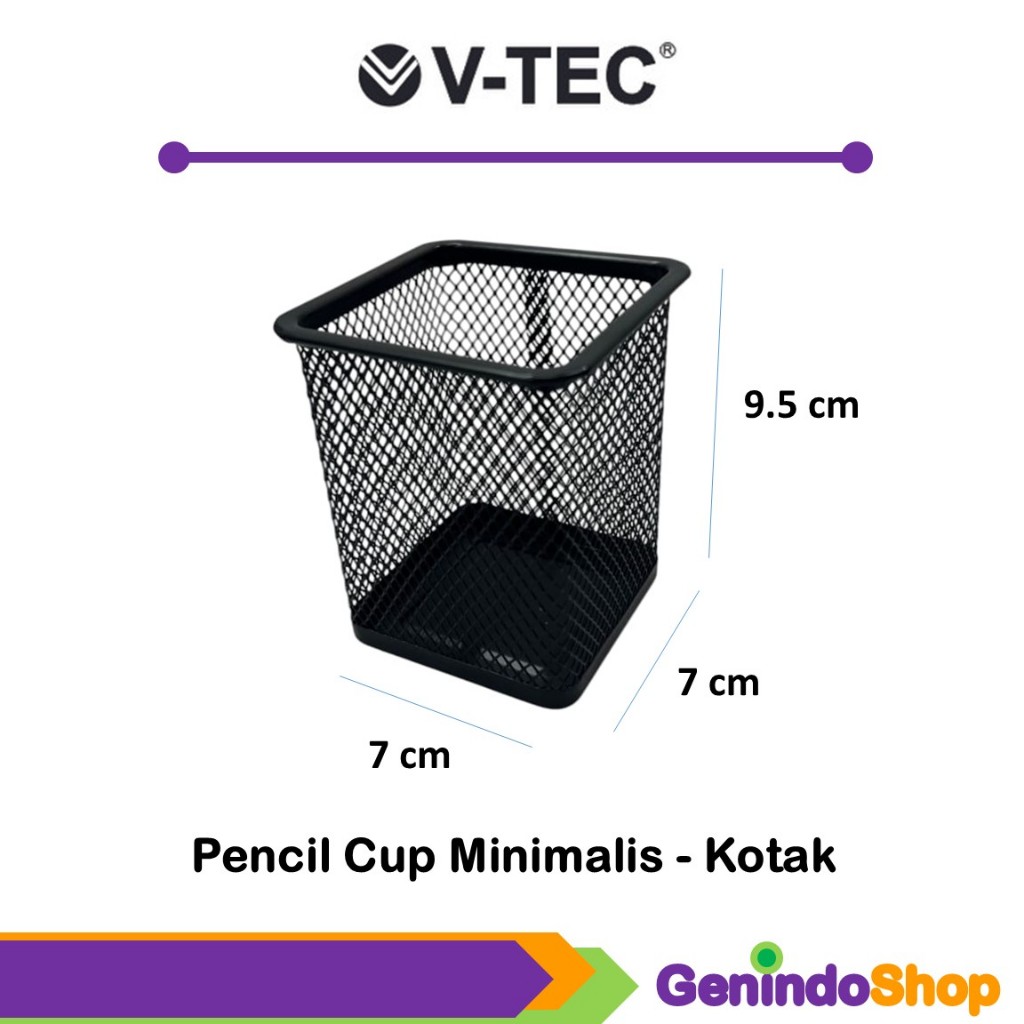 Jual Kotak Tempat Pensil / Pencil Cup Minimalis Kotak V-Tec | Shopee ...