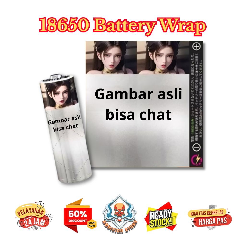 Jual AMBITIONSTORE - Stiker Skin Wrap Baterai 18650 Motif A V4 Series ...