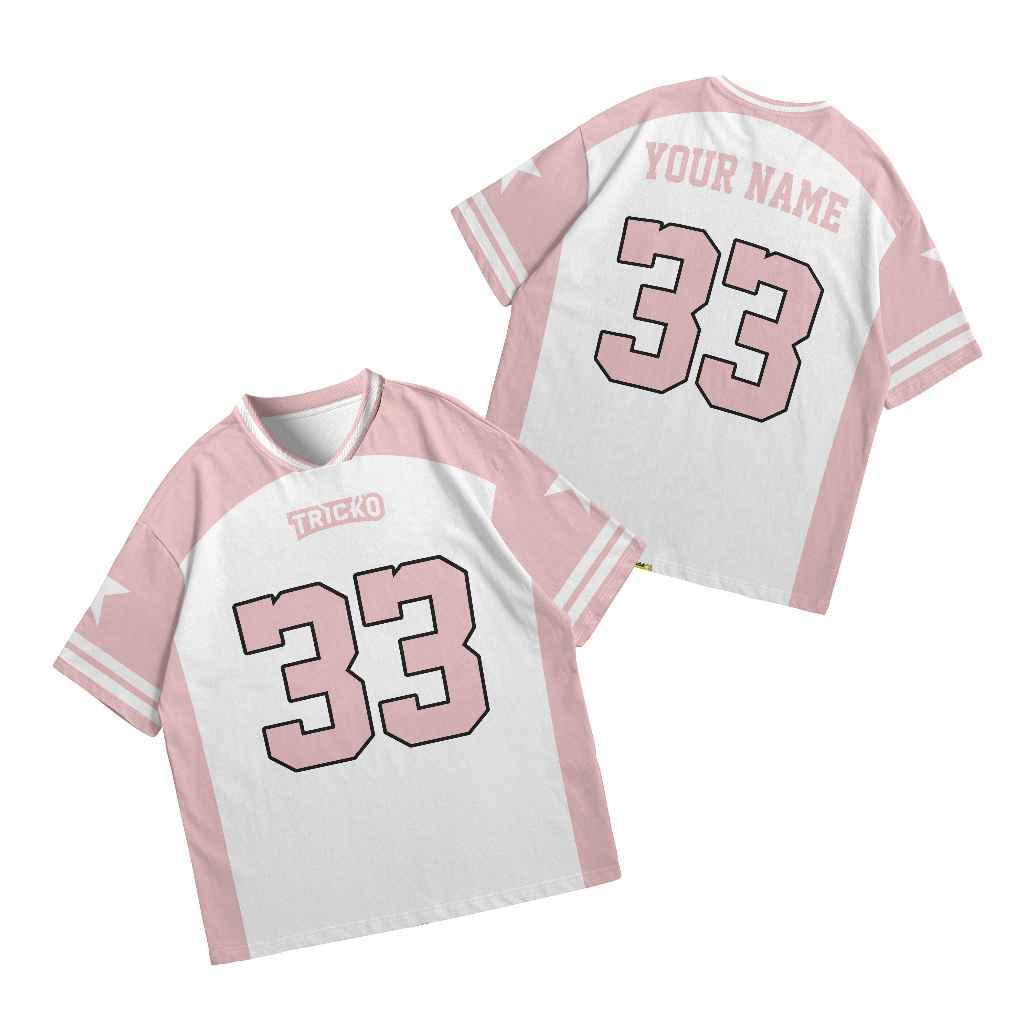 Jual JERSEY CUSTOM STREETWEAR OVERSIZE NFL BLOKECORE PINK GRATIS PASANG ...