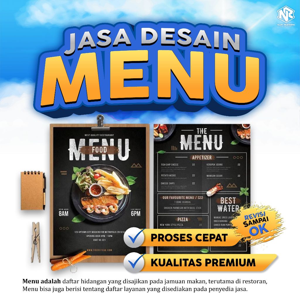 Jual Jasa Desain Menu Warung Makanan Kekinian Modern Simple Bebas ...