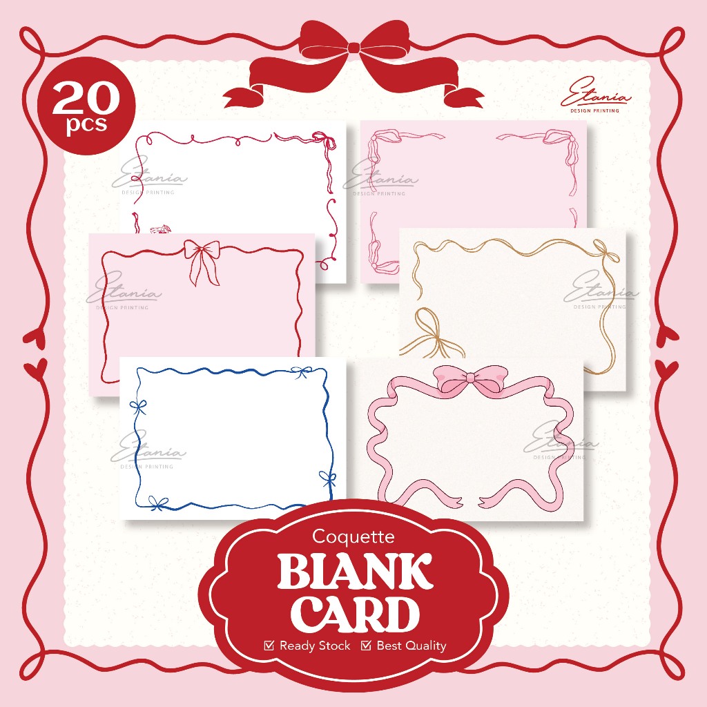 Jual blank card coquette blank card cute kartu ucapan kosong lucu ...