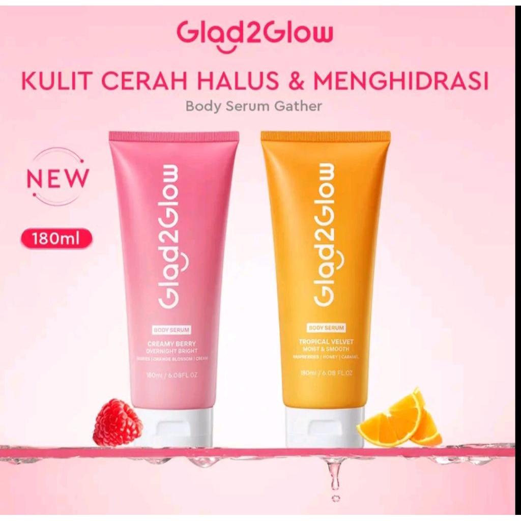 Jual ♥️ Toserba ♥️ Glad2Glow Body Serum 180ml ( NEW ) | Shopee Indonesia