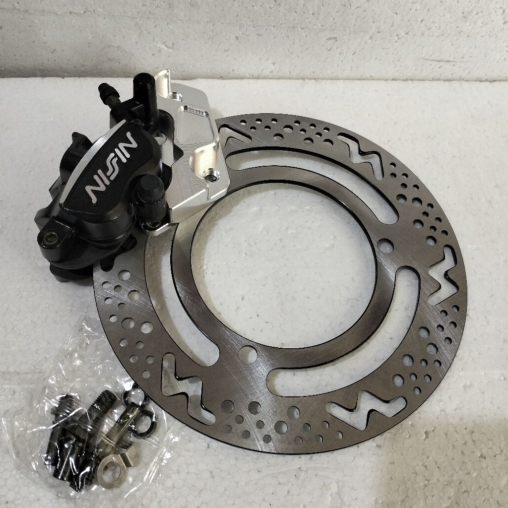 Jual paket rem depan komplit kaliper 2p samurai+breket+disc standar ...