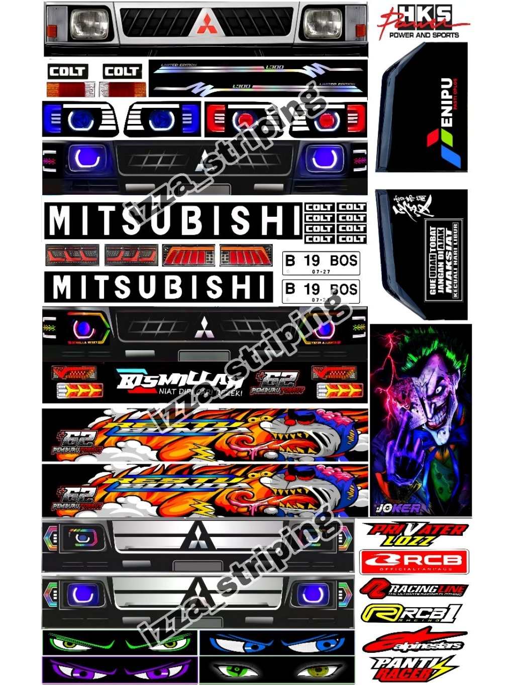 Jual STICKER PACK MINIATUR PICKUP L300 EURO 4 BILED BAHAN CROMO 20X30 ...