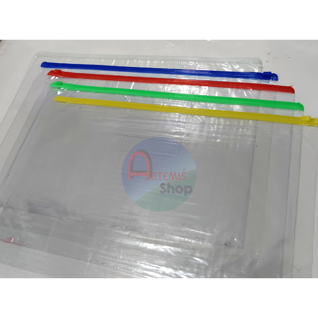 Jual Map Data / Tepak Zipper Transparan Plastik A6 / A5 / B5 / A4 / B4 ...