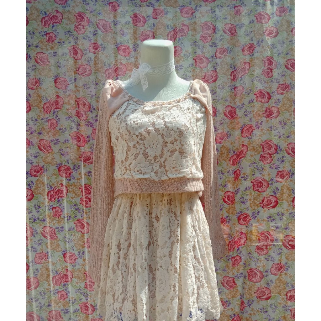 Jual LIZ LISA dres coquette, cottagore core, fairycore, dollette ...