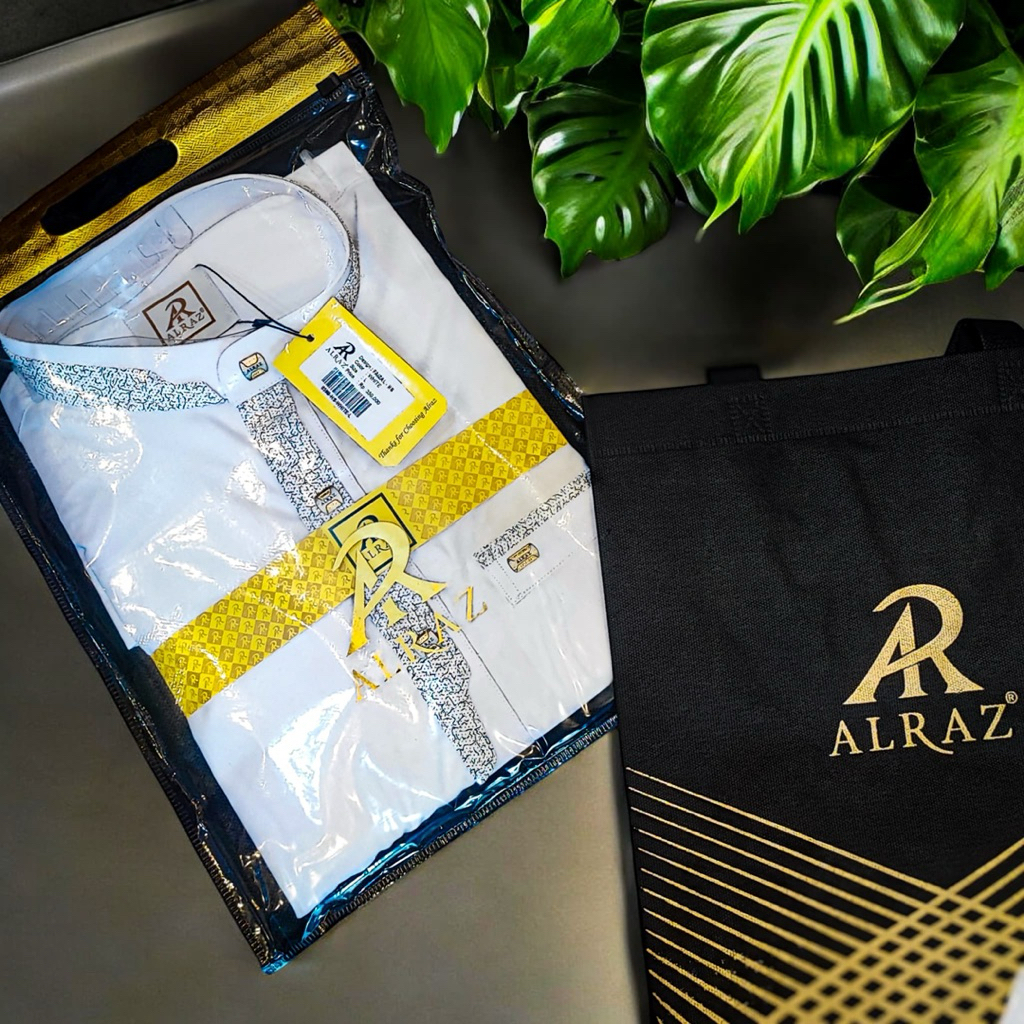 Jual Baju Taqwa Al-Raz Putih Pendek Kombinasi Belang – Nyaman, Stylish ...