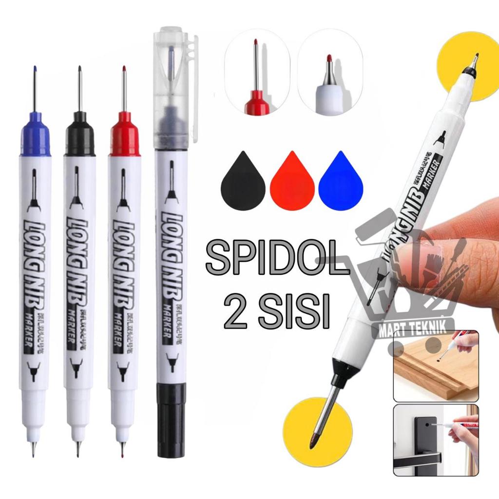 Jual 3pcs Spidol Tukang 2 Sisi Spidol Kepala 2 Spidol Permanen Panjang ...