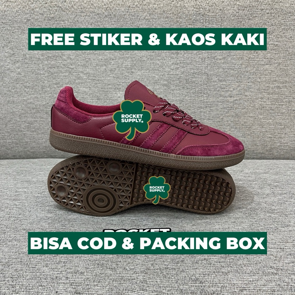 Jual Sepatu Samba Sumatra Maroon Gum Island Series | Shopee Indonesia