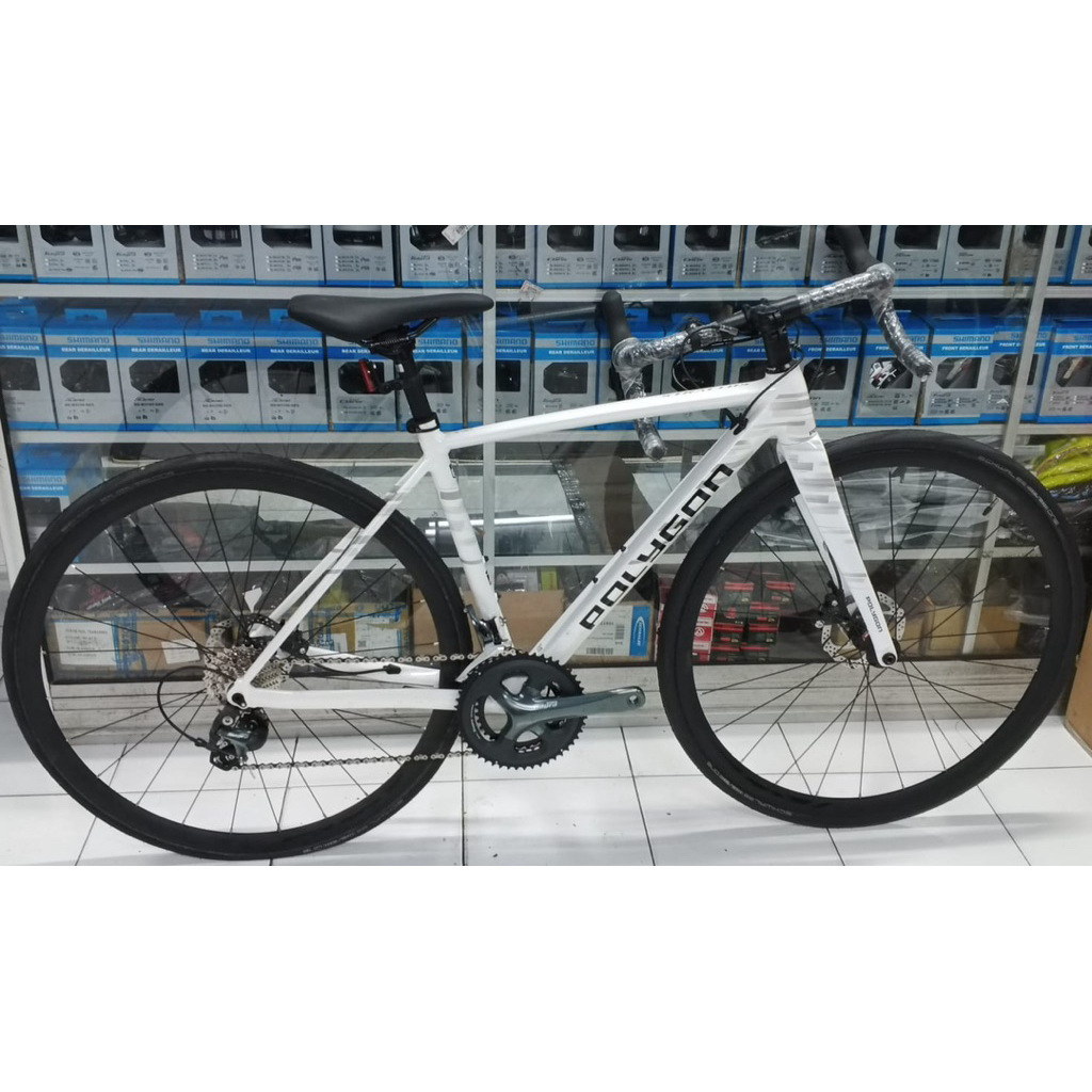 Jual Sepeda Road Bike POLYGON STRATTOS S4D WHITE 2 x 12 speed TERBARU ...