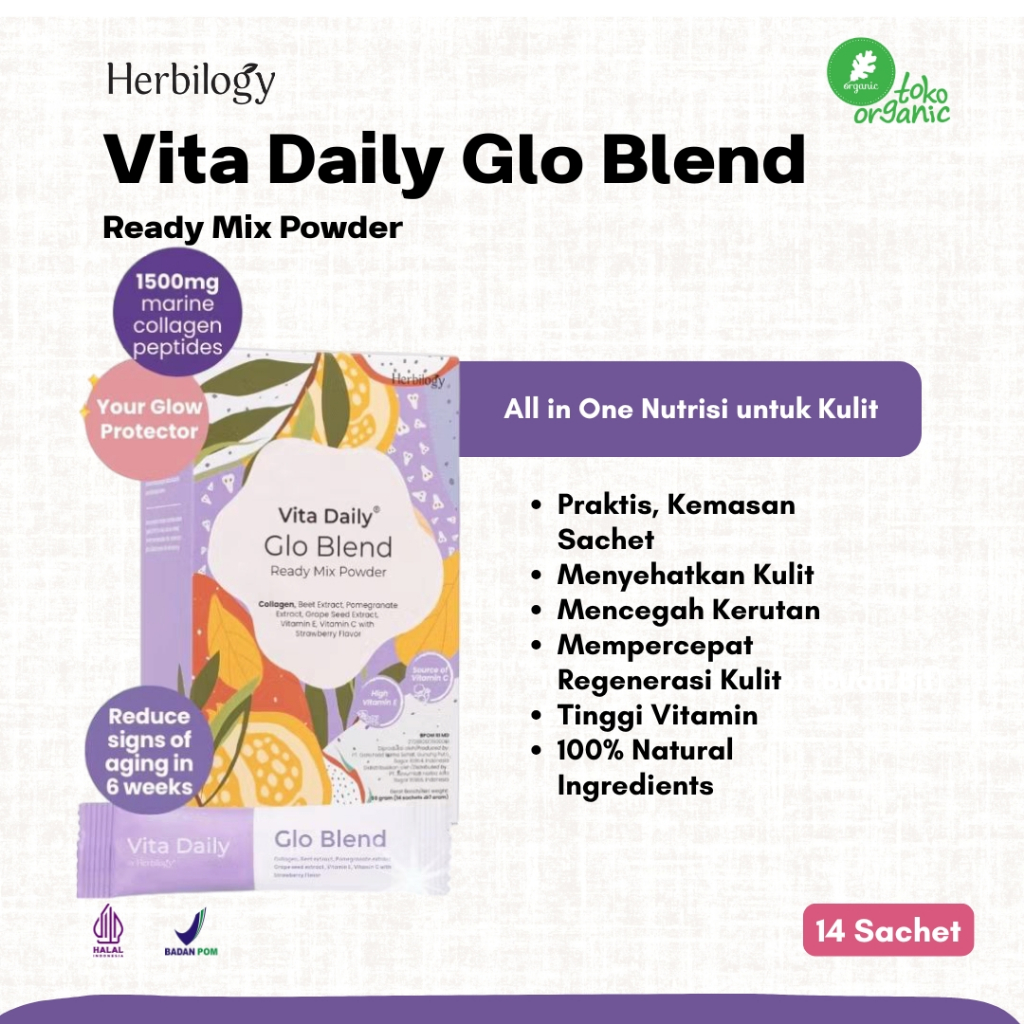 Jual Herbilogy Vita Daily Glo Blend (14 Sachet) Minuman Vitamin untuk ...