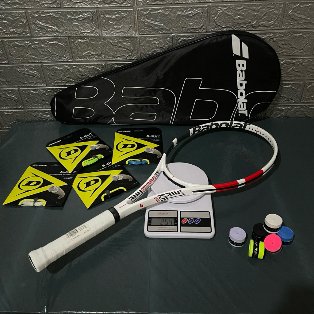 Jual RAKET TENIS LAPANGAN PREMIUM BABOLAT PURE STRIKE PUTIH + SENAR DUNLOP S-gut+ TAS | Shopee ...