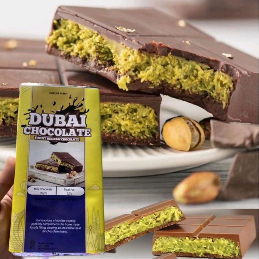 Jual Coklat Dubai pistachio kunafe/crispy pistachio kunafe/Coklat dubai premium besar | Shopee ...
