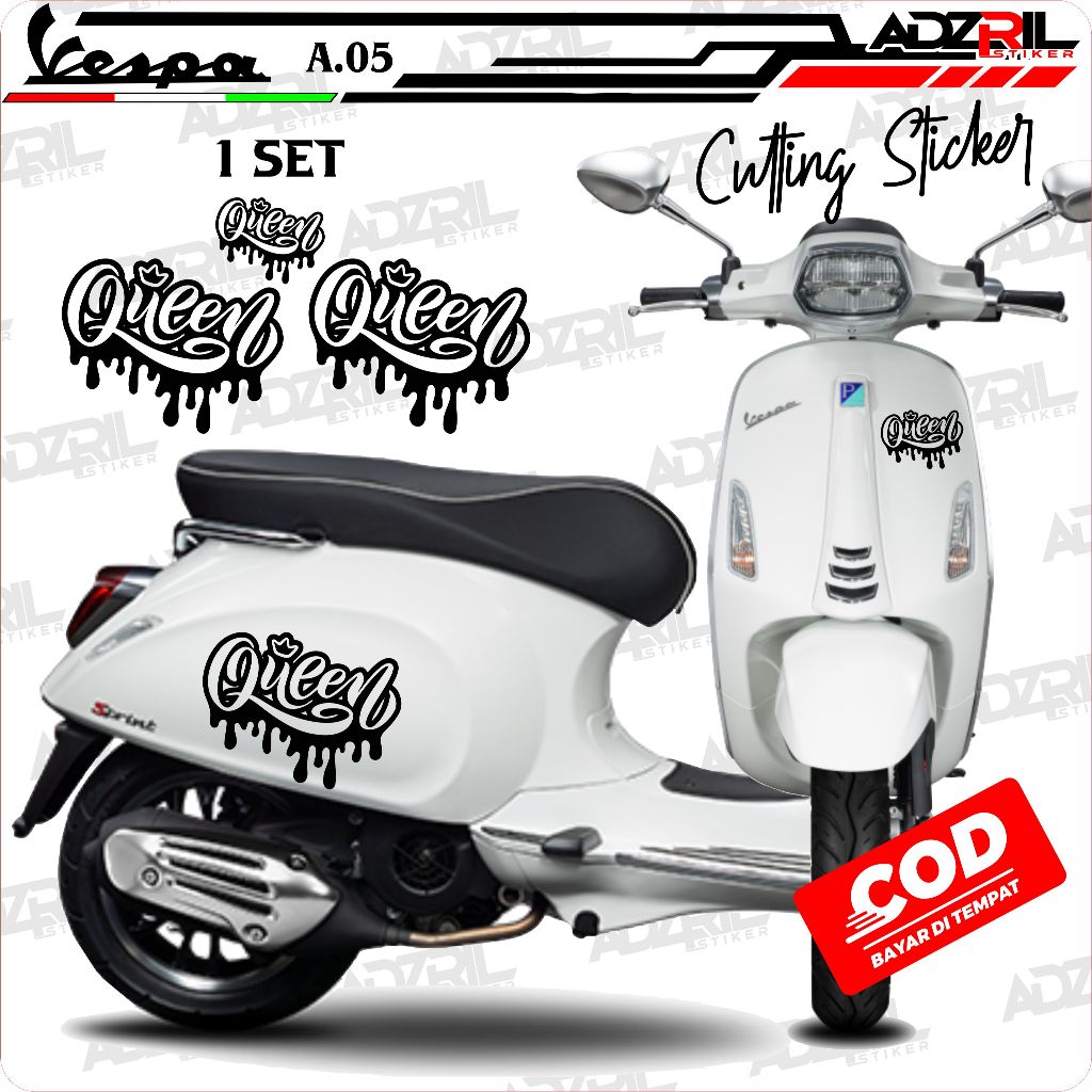 Jual STRIPING CUTTING STICKER VESPA METIC QUEEN A.05/STIKER SCOOPY ...