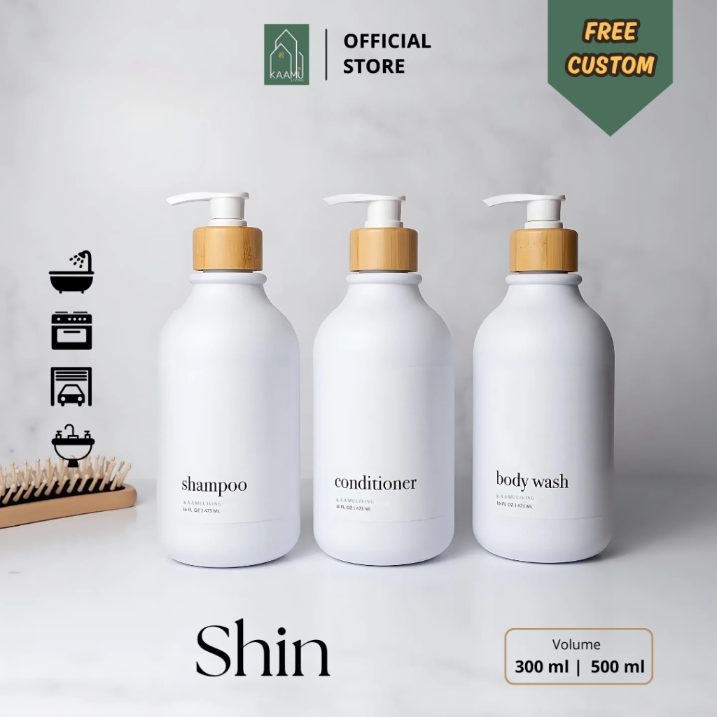 Jual KAAMU LIVING - SHIN | botol refill sabun cair 500ml putih tutup ...