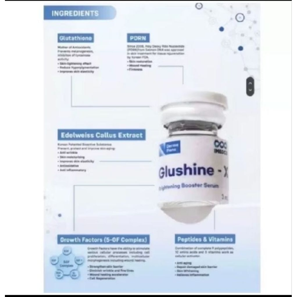 Jual Glushine-x Glutathione pdrn DNA salmon injeksi 1via ECER BPOM RI ...