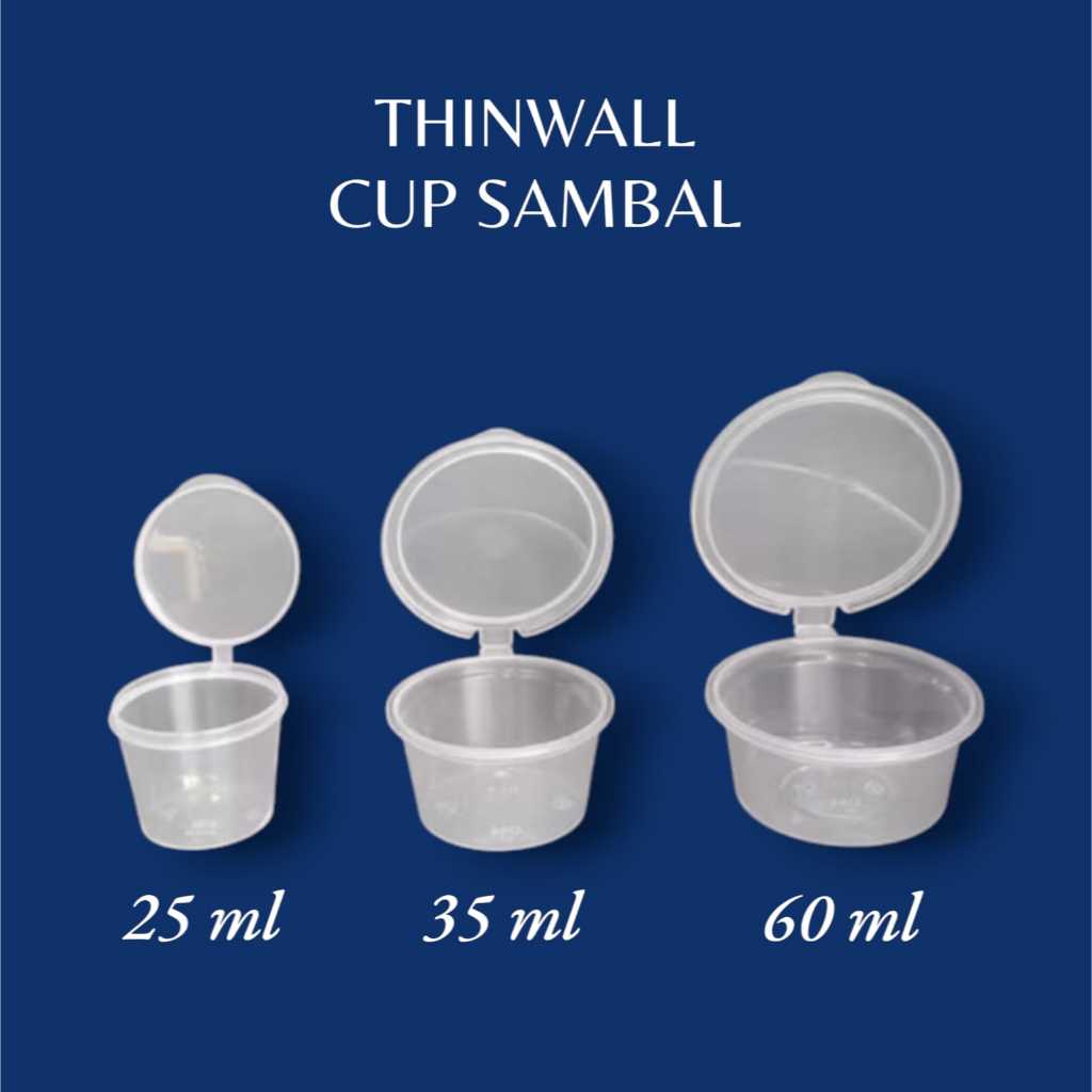 Jual 25 Pcs Thinwall Cup Saus 25 ml Cup Sambel Kecil isi 25 Pcs ...