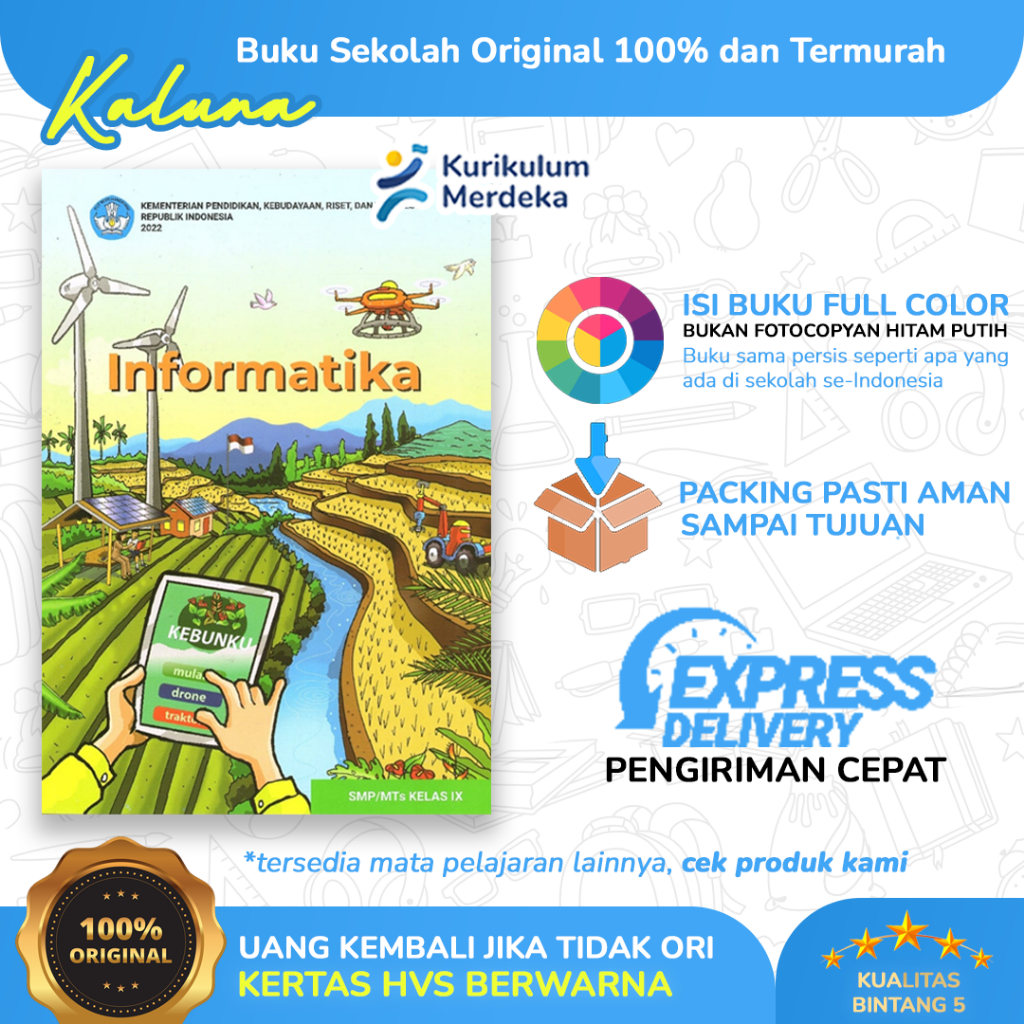 Jual Buku Informatika Kelas 9 SMP - Buku Paket Siswa - Kurikulum Merdeka | Shopee Indonesia