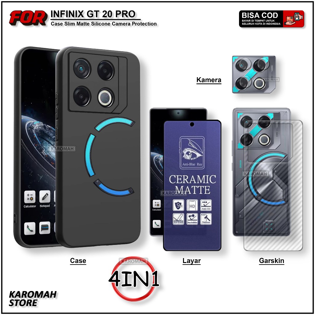 Jual Paket 4in1 Softcase Infinix GT 10 Pro GT 20 Pro Case Matte Ultra ...