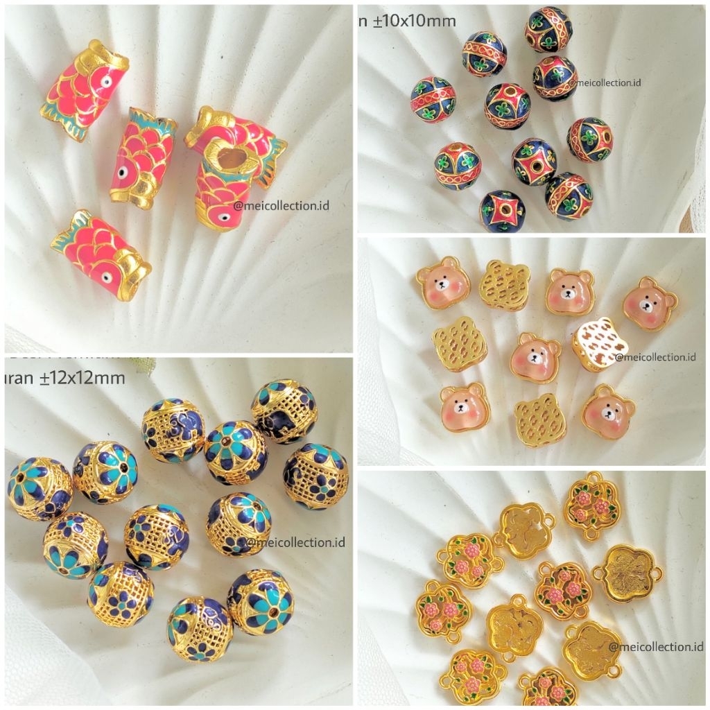 Jual Spacer Besi Premium manik mote Gold dan Silver mewah etnik cocok ...