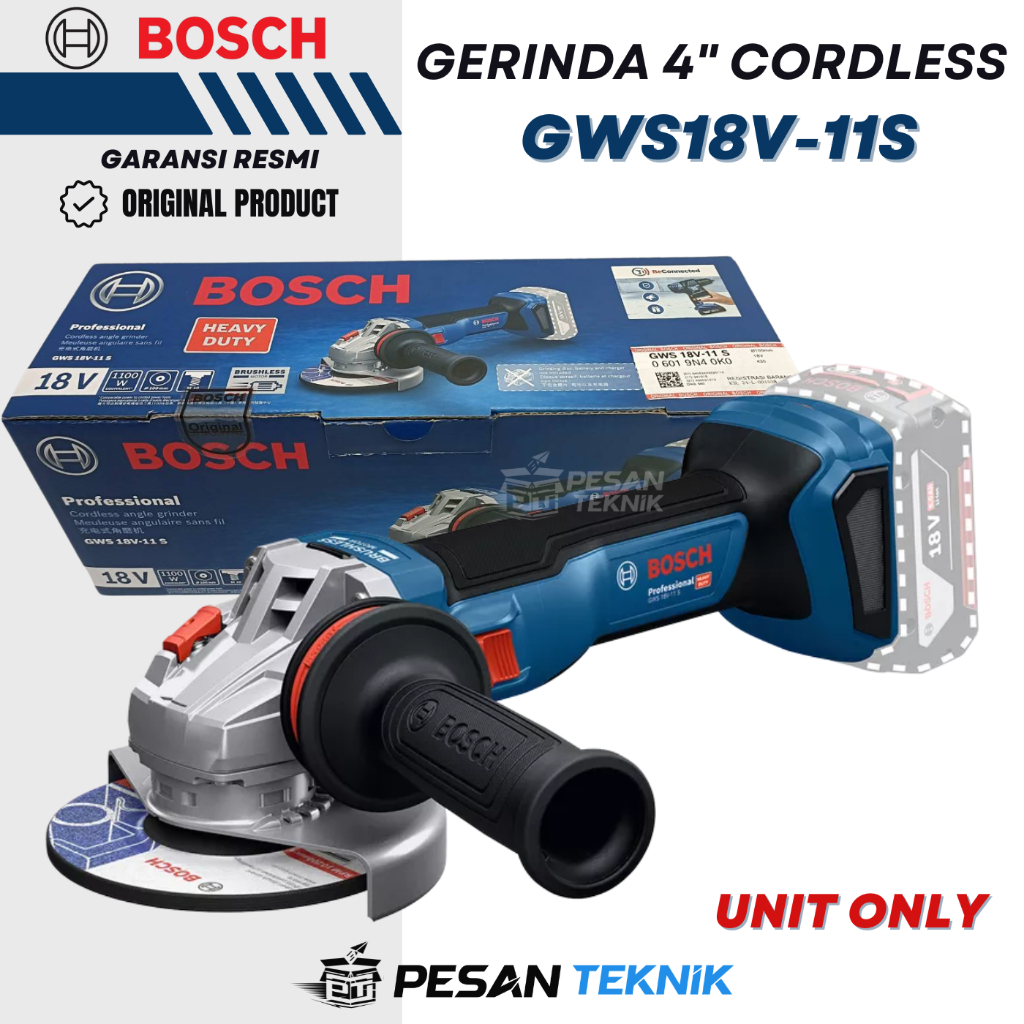 Jual Mesin Gerinda Baterai BOSCH 18v Cordless Brushless Angle Grinder ...