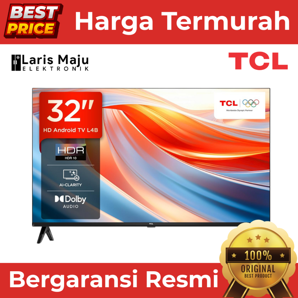 Jual LED TV TCL 32L4B 32 Inch Android Design Elegant Tampilan Layar ...