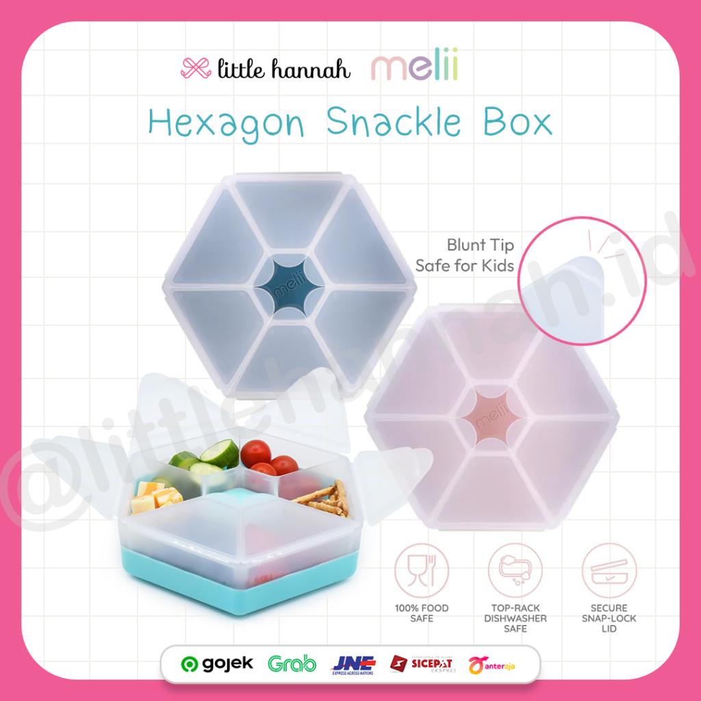 Jual Melii Snackle Box HEXAGON Hexagonal / Kotak Snack Sekat Anak Kotak ...