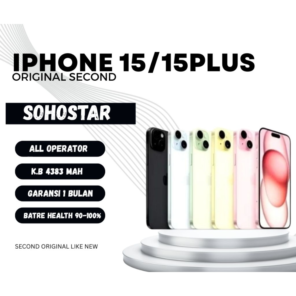 Jual IP 15 SERIES SECOND ORIGINAL 128GB/256GB | Shopee Indonesia