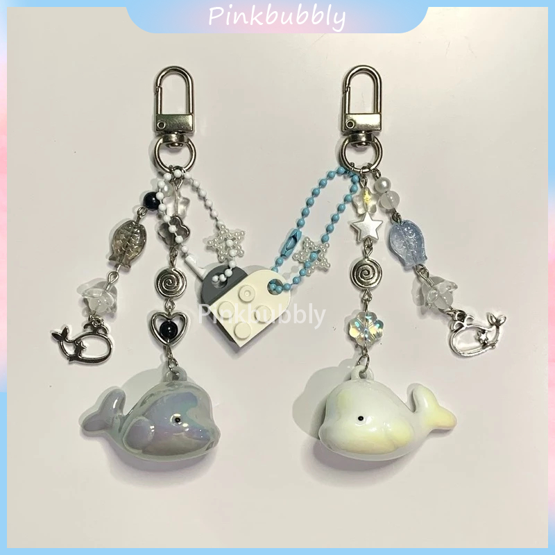 Jual 2 Pcs Couple Keychain | Whale Beads Keychain Couple | Gantungan ...