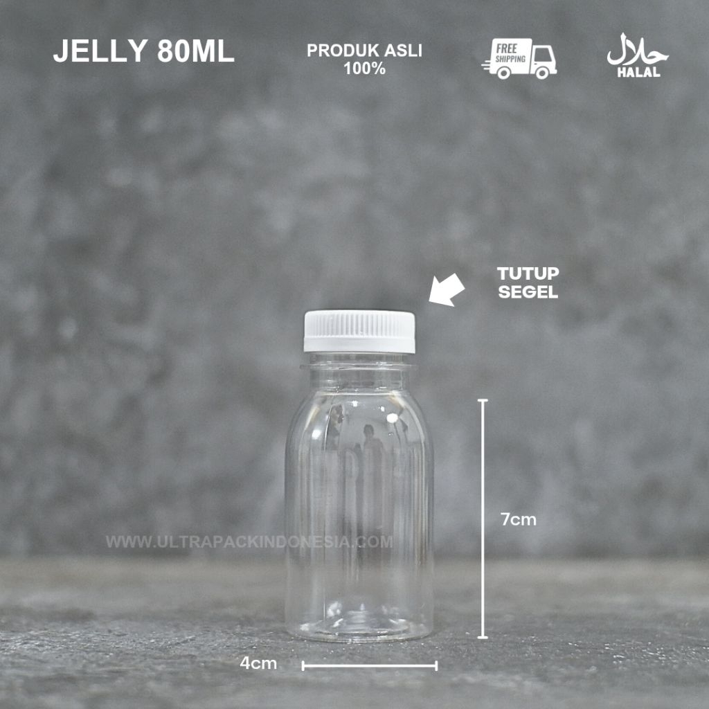 Jual KEMASAN MINUMAN BOTOL FOOD GRADE - BOTOL PET JELLY 50ML 80ML CLEAR ...