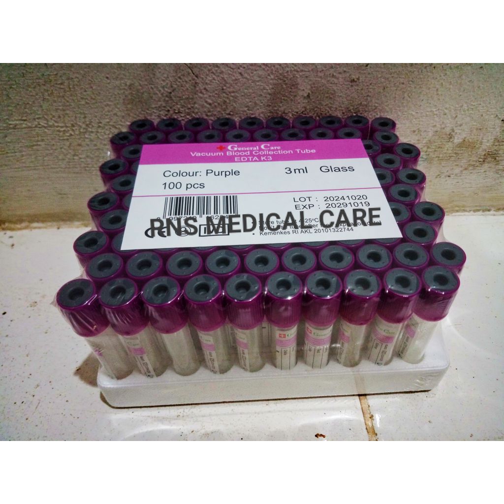 Jual Tabung Darah GC 3ml isi 100 / Vacuum Blood Collection Tube EDTA K3 ...