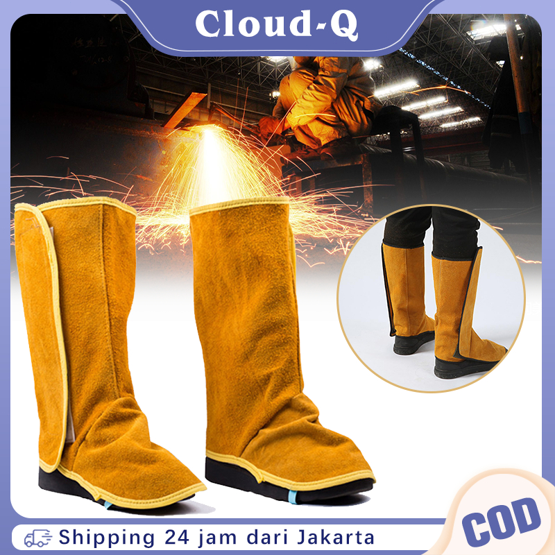 Jual Cover Shoes Safety Apron Kaki Las Kulit Welding Foot Cover Kulit ...