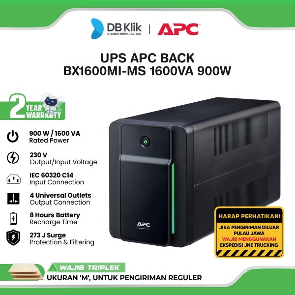 Jual Apc Ups Back Bx1600Mi-Ms 1600Va 900W - Bx1600Mi Ms Universal ...