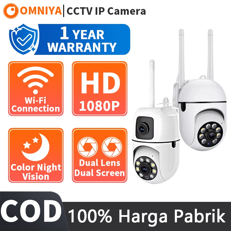 Jual 【ORIGINAL 100%】V360 Dual Lwns cctv wifi jarak jauh lewat hp 360°PTZ panggilan Home Security ...