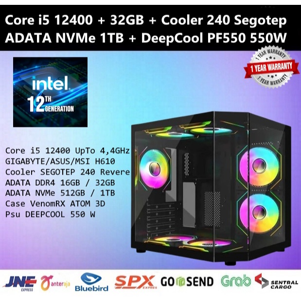 Jual PC Komputer Branded ASUS/MSI/GIGABYTE INTEL CORE i5-12400 4,4GHz ...