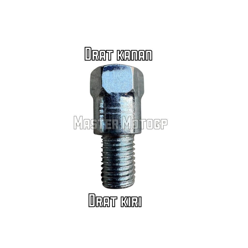 Jual baut sambungan spion drat kanan ke drat kiri chrome aluminium baut peninggi spion baut atas ...