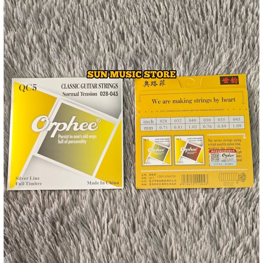 Jual Senar Gitar Klasik Nilon Orphee Original QC5 Normal Tension ...