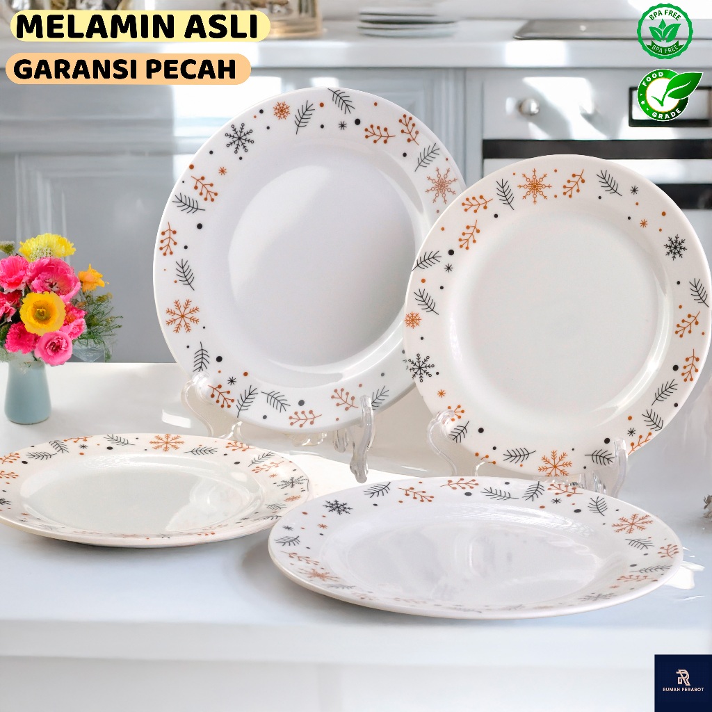 Jual Piring Melamin Tebal Mewah 8/9 Inch Piring Saji Dangkal Ceper ...