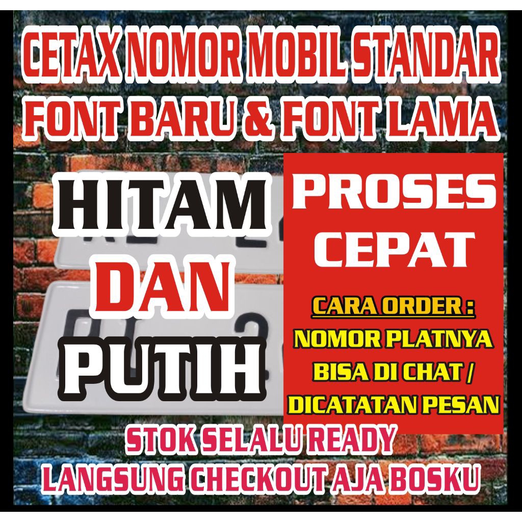 Jual VARIASI NOMOR MOBIL STANDAR, FONT BARU & FONT LAMA | Shopee Indonesia