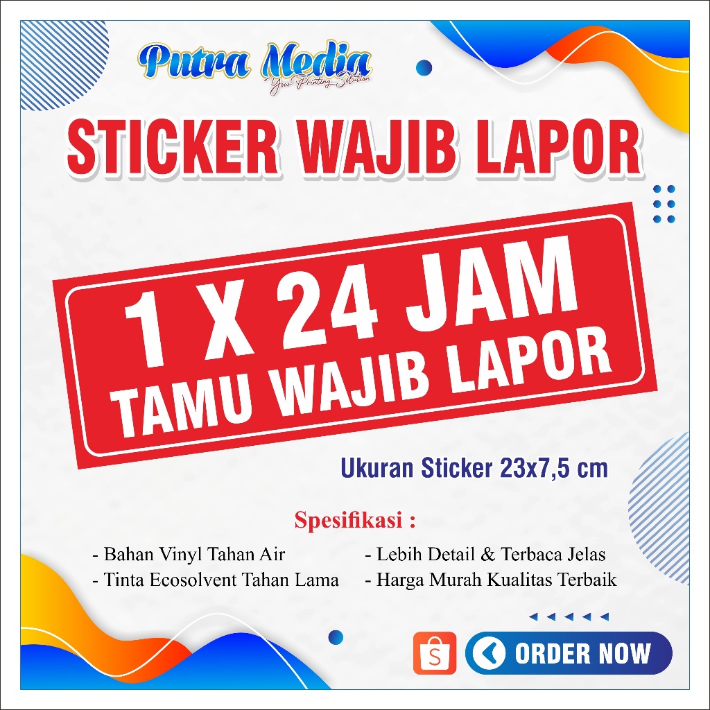 Jual Stiker Wajib Lapor TAMU 24 JAM / Tamu Wajib Lapor | Shopee Indonesia