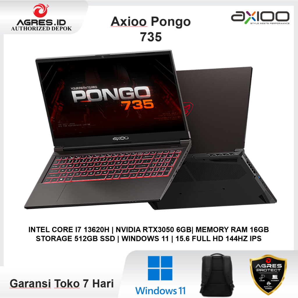 Jual Laptop Gaming Axioo Pongo 735 I7 13620H RTX3050 6GB 16GB 512GB Win ...