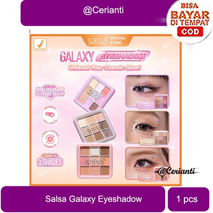 Jual SALSA Galaxy Como | Comet | Coma Palette Eyeshadow 9 Shades ...