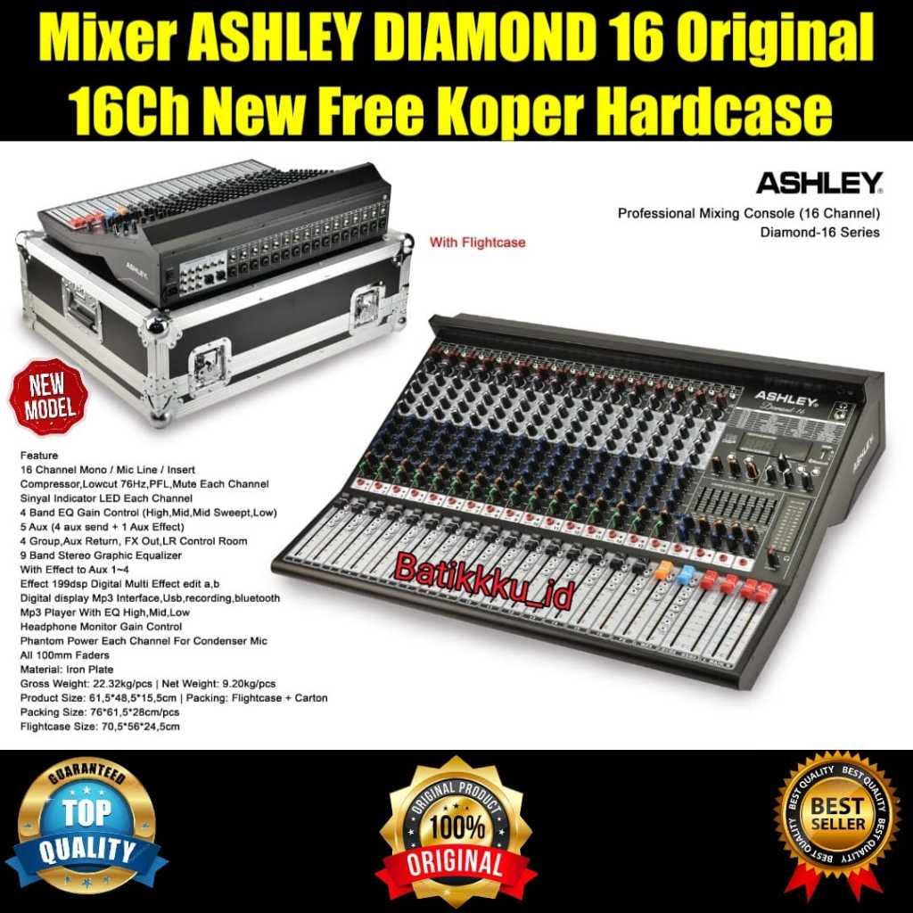 Jual Mixer ASHLEY DIAMOND 16 DIAMOND16 Original 16Ch New FREE KOPER 5 ...