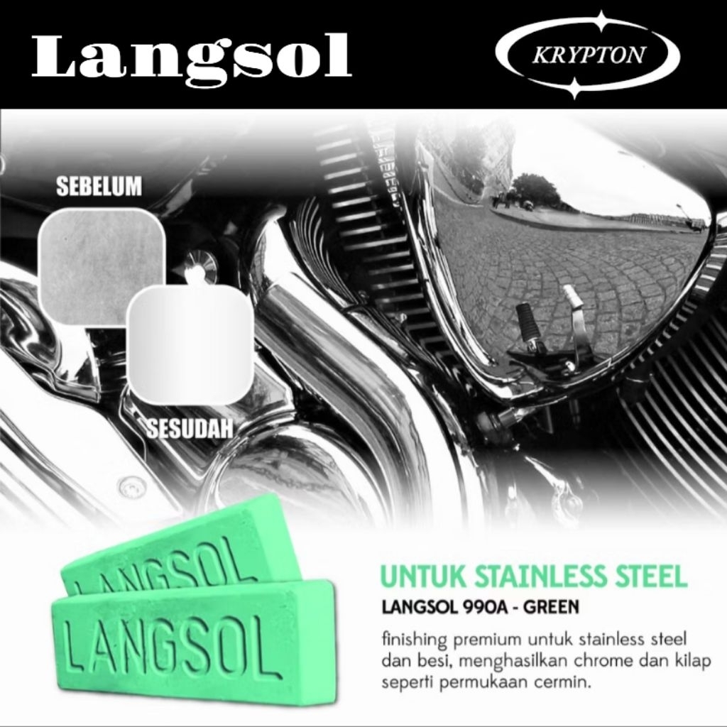 Jual Langsol batu hijau pengkilap bahan logam besi / stainles kw1 asli ...