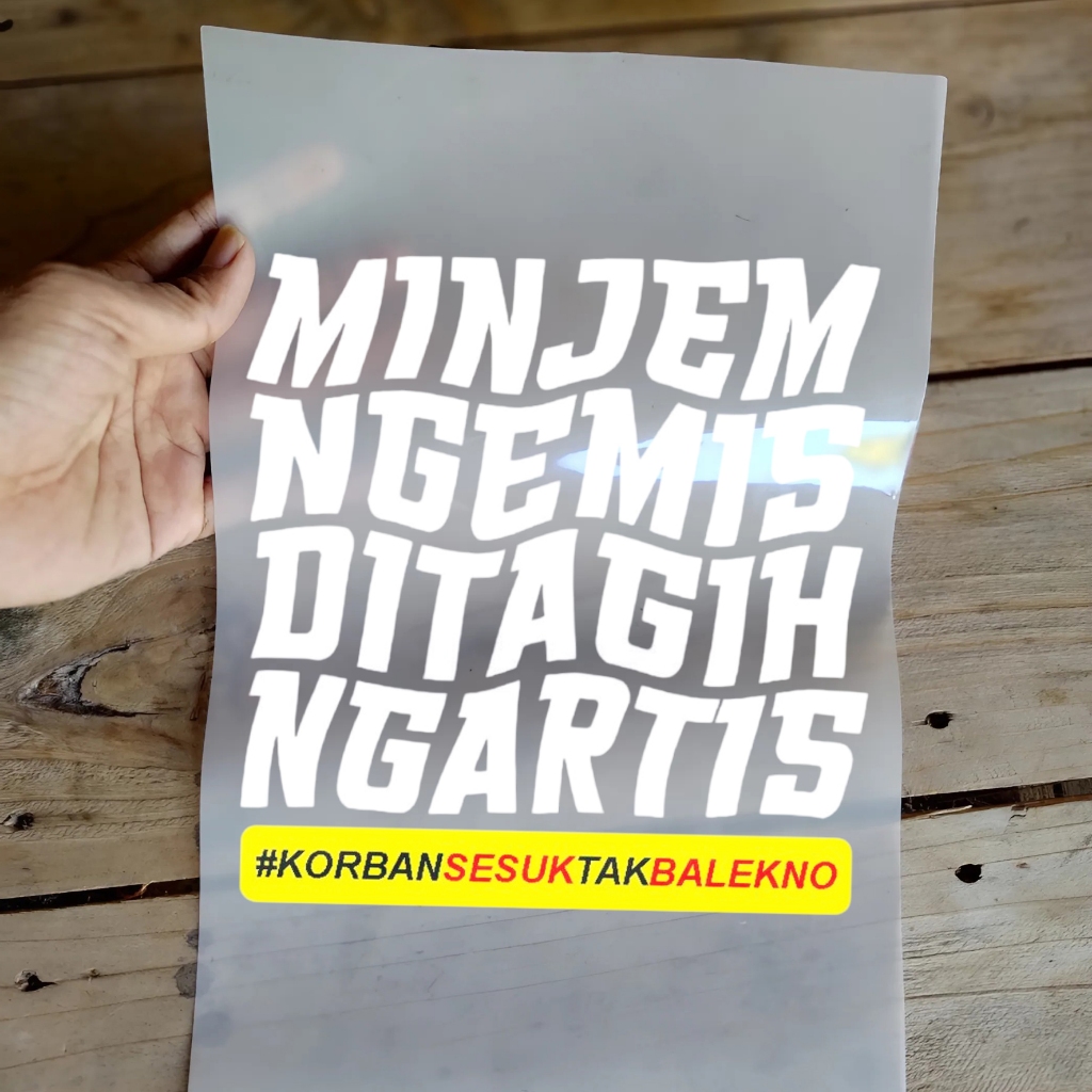 Jual KTA SABLON SETRIKA SABLON DTF KATA-KATA UKURAN 19 CM BAJU KAOS ...