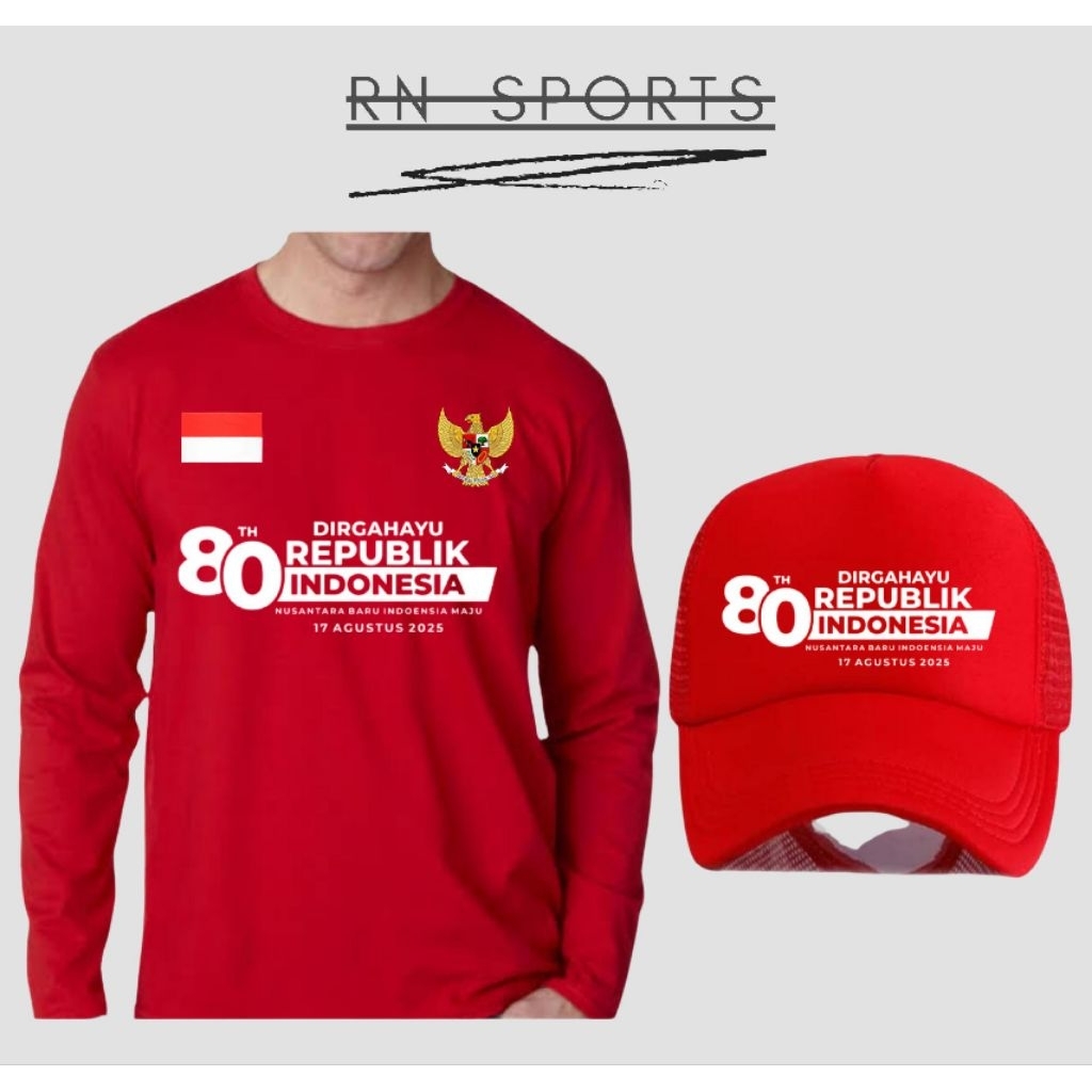 Jual KAOS LENGAN PANJANG BONUS TOPI HUT RI KE 80 TAHUN INDONESIA MODEL TERBARU // KAOS PANJANG ...