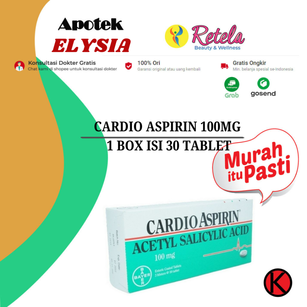 Jual CARDIO ASPIRIN 100MG 1 BOX ISI 30 TABLET | Shopee Indonesia