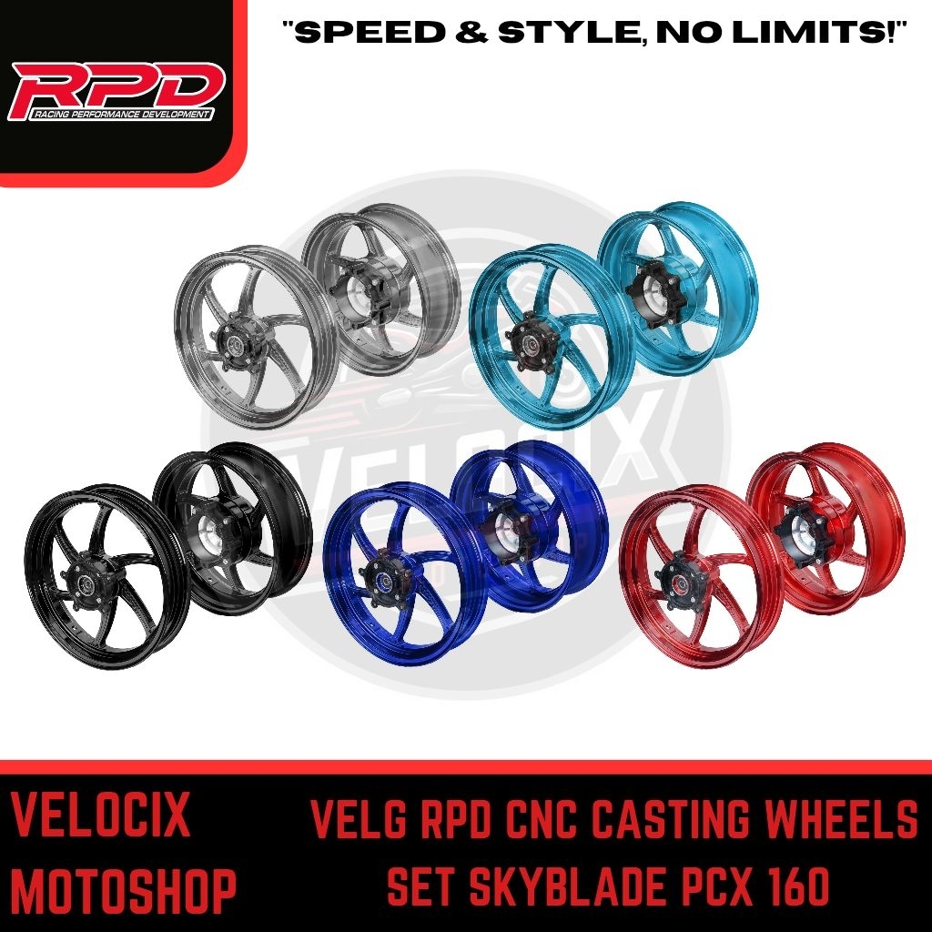 Jual Velg RPD CNC Casting Wheels Set Skyblade PCX 160 | Shopee Indonesia