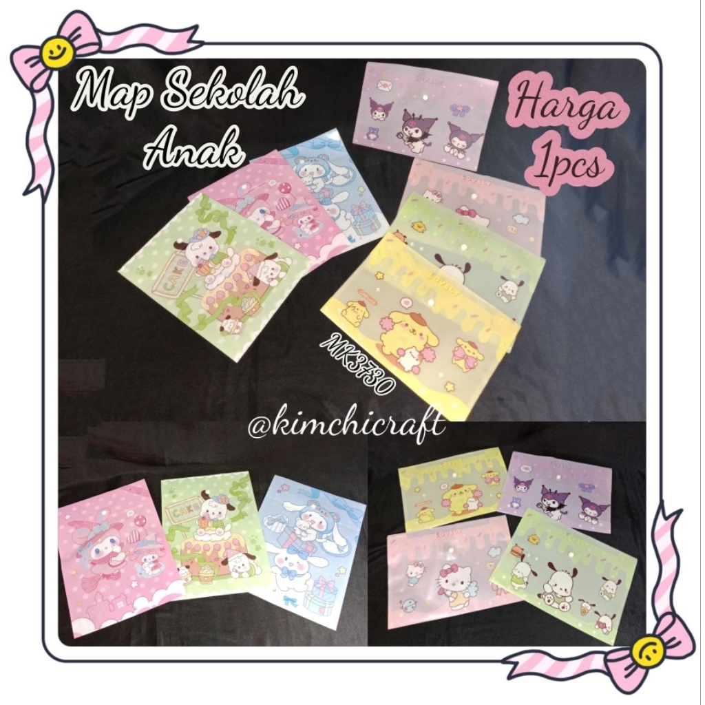 Jual MAP KANCING SANRIO UKURAN A4 /MAP UKURAN F4 / MAP SEKOLAH ANAK ...