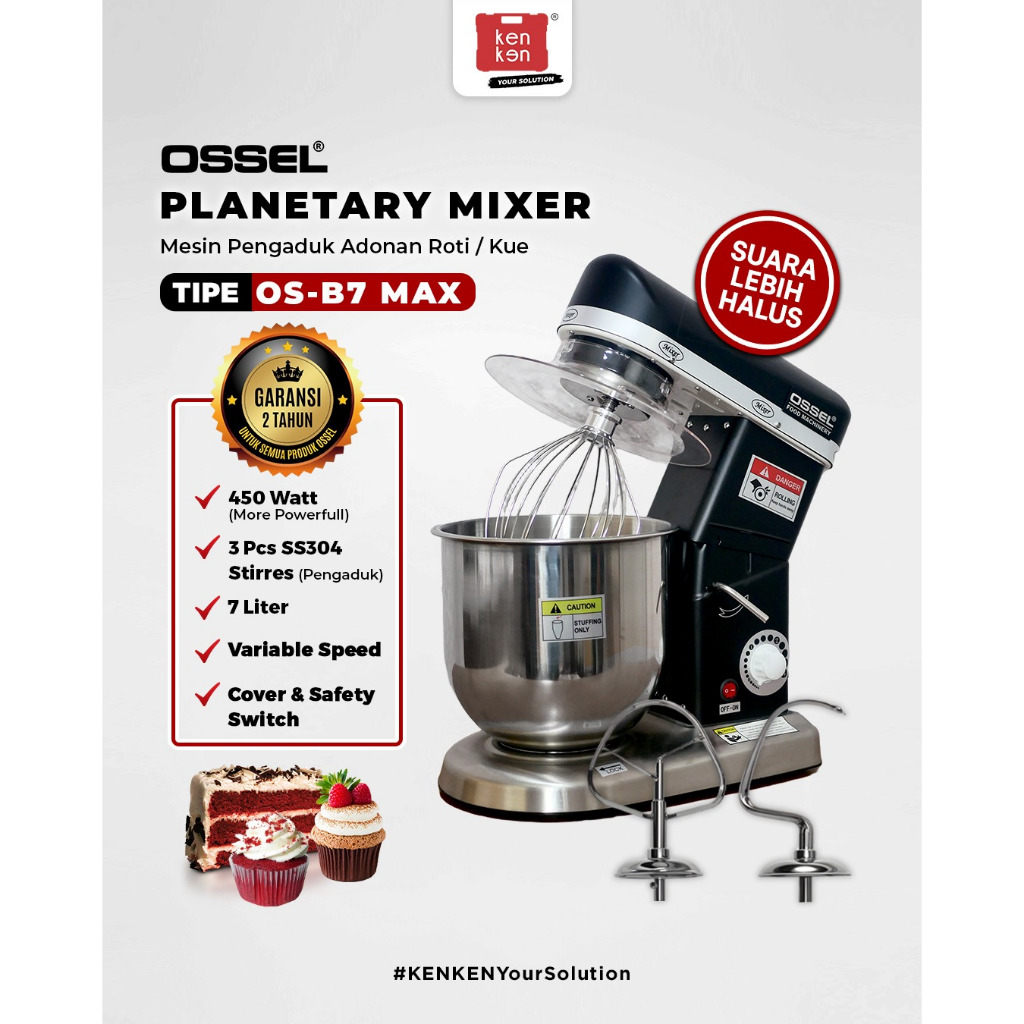 Jual OSSEL Mixer Roti Ossel 7 Liter Mesin Stand Mixer 7 L Ossel ...